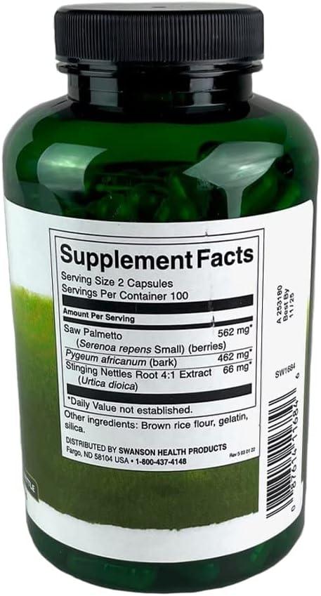 Swanson Herbal Prostate Complex - Men's Supplement with Pygeum, Saw ...