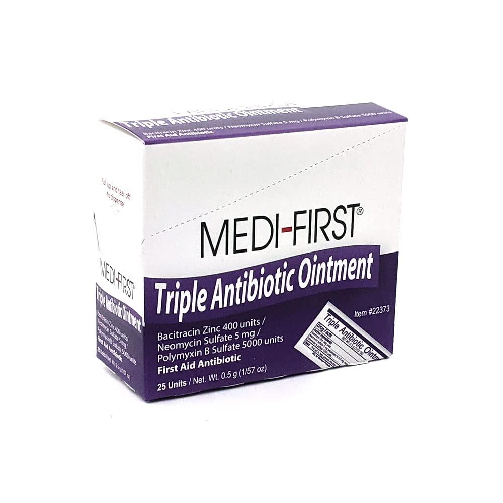 Medi-First Bacitracin Antibiotic Ointment Cream Packets - 25 Pack