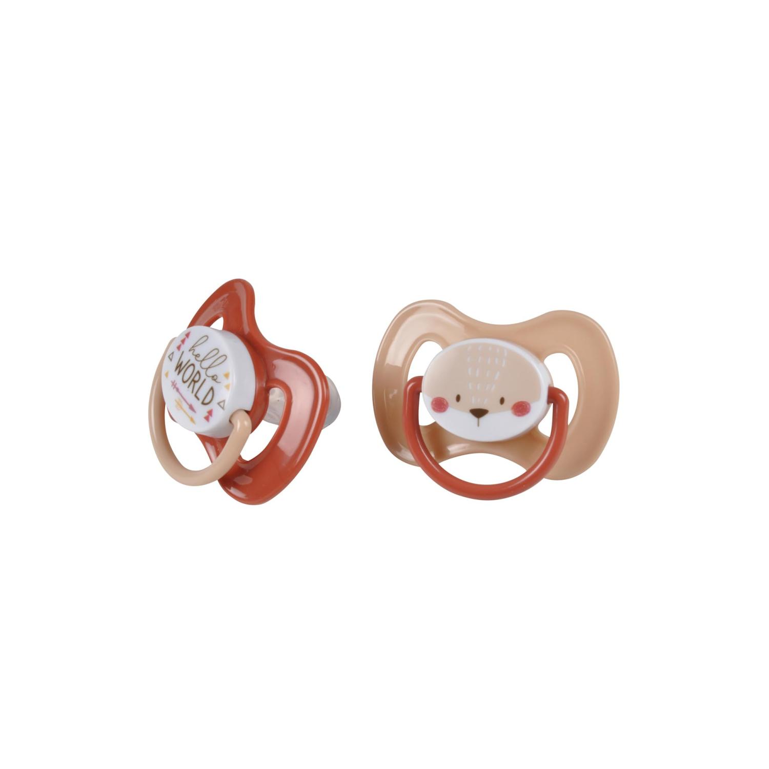 BEBE DOUCEUR Silicone Physiological Pacifiers - Fox Design (6+ Months ...