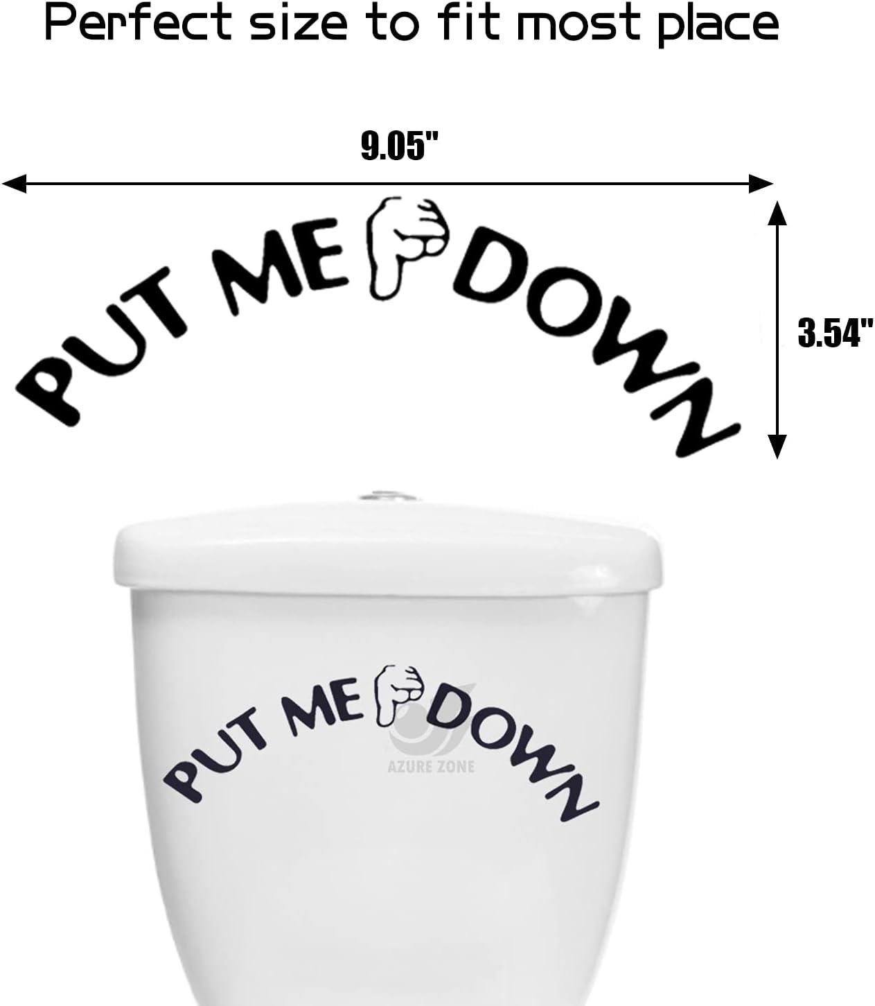 Set of 4 Black Funny 'Put Me Down' Toilet Seat Stickers - Bathroom ...