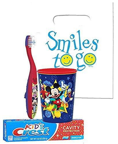 Mickey Mouse 3pc. Oral Hygiene Set: Soft Toothbrush, Crest Kids ...