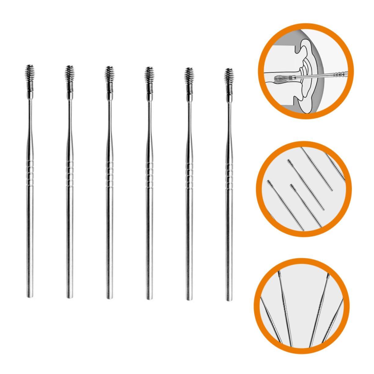 6pcs Stainless Steel Spring Ear Picks for Earwax Cleaning and Removal ...