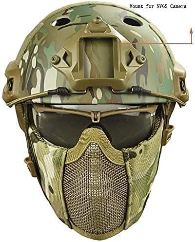 MH Tactical Fast Helmet with Foldable Ear Protection, Half Face Mesh ...