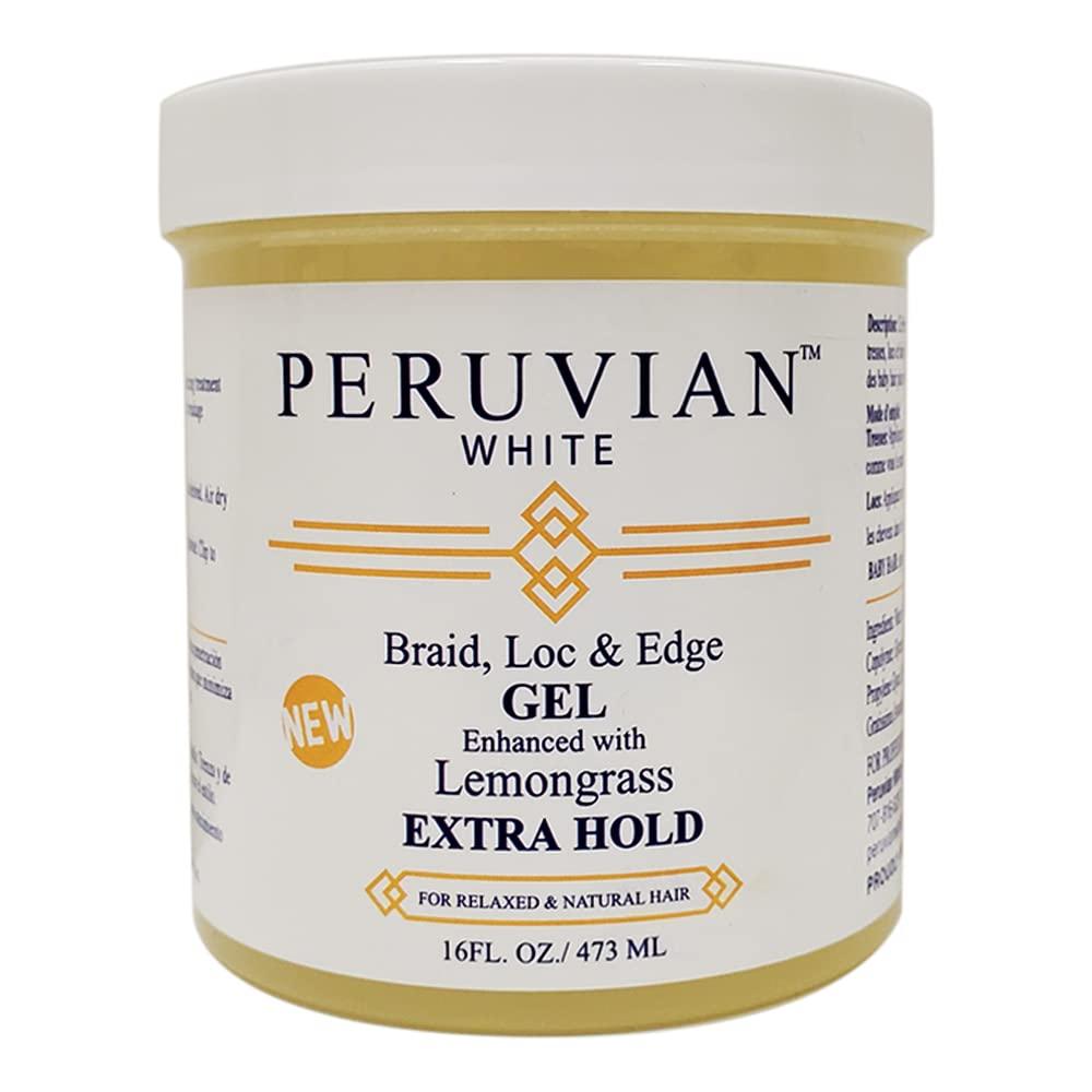 Peruvian White Braid Loc & Edge Gel - Extra Strong Hold with Lemongrass ...