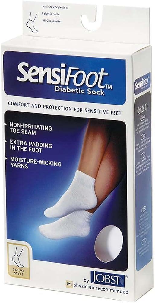 JOBST SensiFoot Diabetic Compression Socks 8-15 mmHg Mini-Crew Closed ...