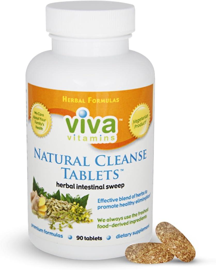 Viva Vitamins Natural Cleanse Tablets - Herbal Intestinal Sweep for ...