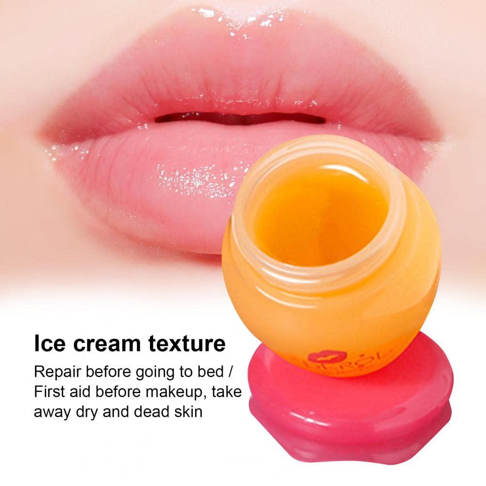Natural Lip Plumper Balm Jar with Lip Gloss Serum - Lip Enhancer Mask for Moisturizing, Reducing ...