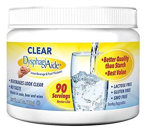 DysphagiAide Clear Thickener Powder for Liquids & Food - 4.4 oz (90 ...