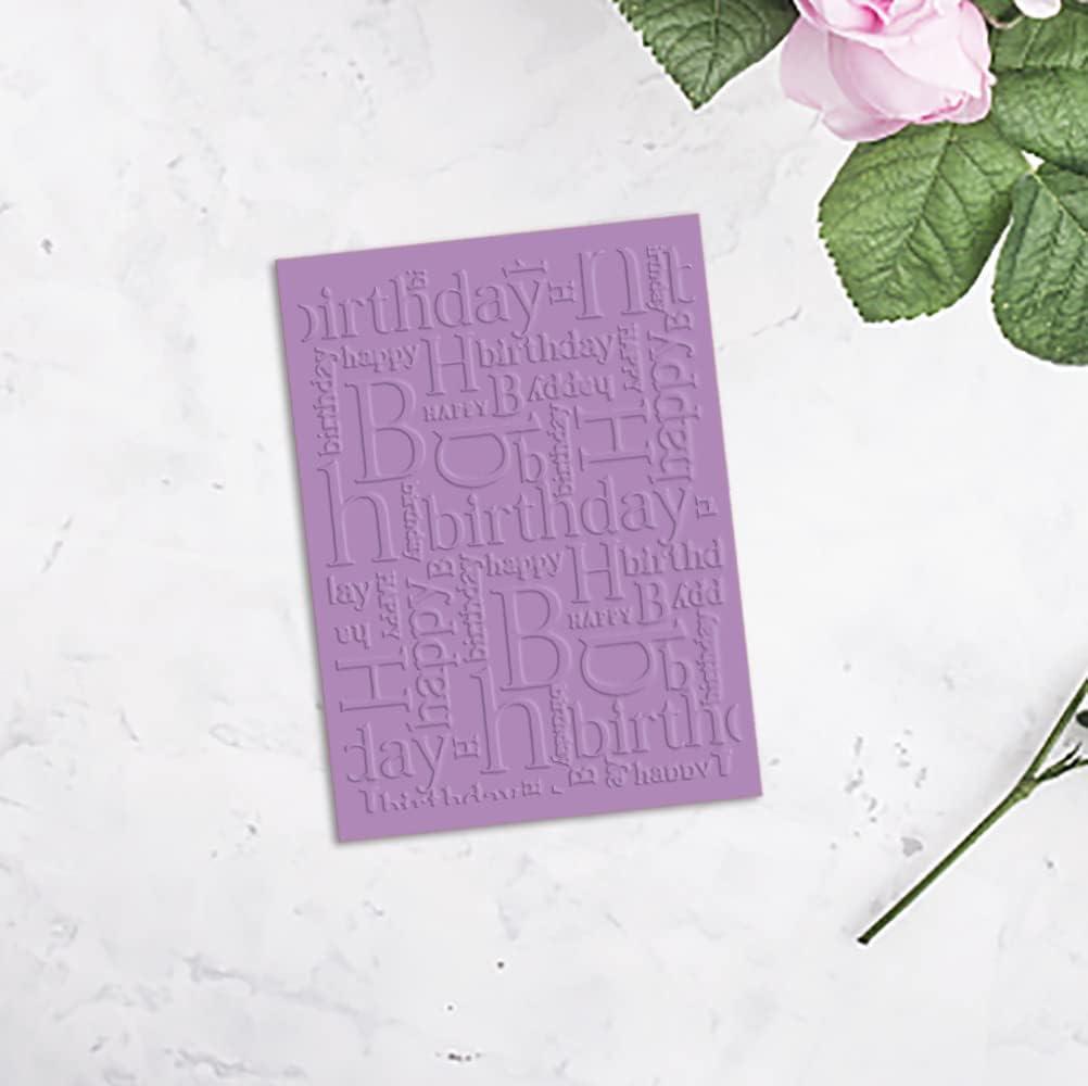 3D Textured Impressions Happy Birthday Words Embossing Folder - Card ...