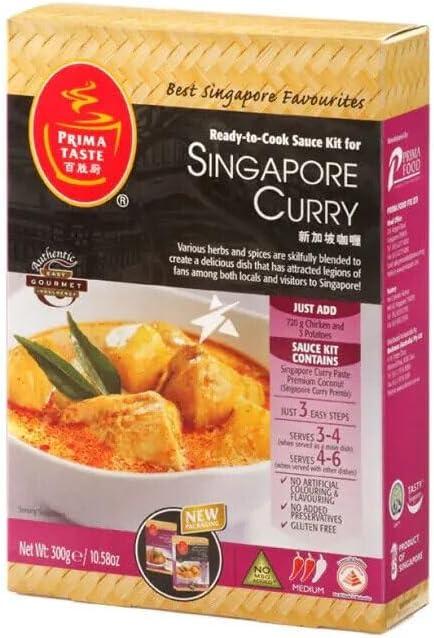 Prima Taste Laksa Rendang & Singapore Curry Sauce Cooking Kit (Pack of ...