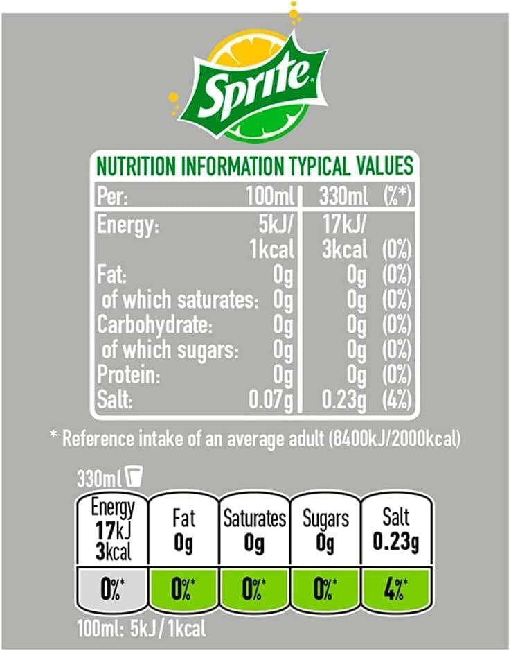 Sprite Zero Sugar 330ml Glass Bottle Sprite Lemon & Lime In Glass Fresh ...