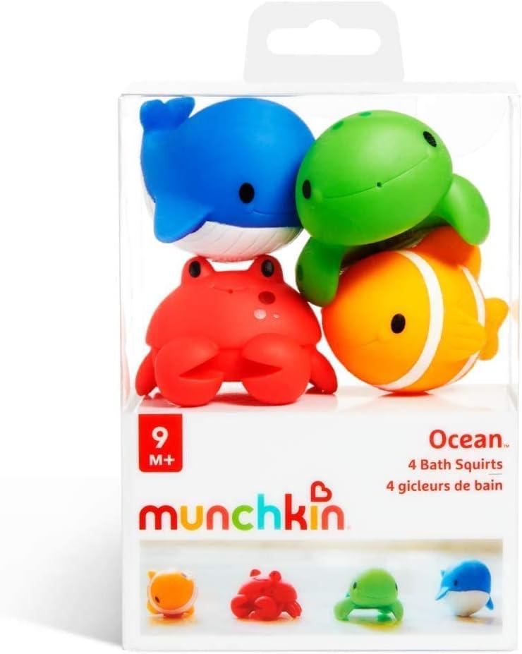 Munchkin Floating Ocean Animal Bath Squirt Toys - 4 Count Pack for Baby ...