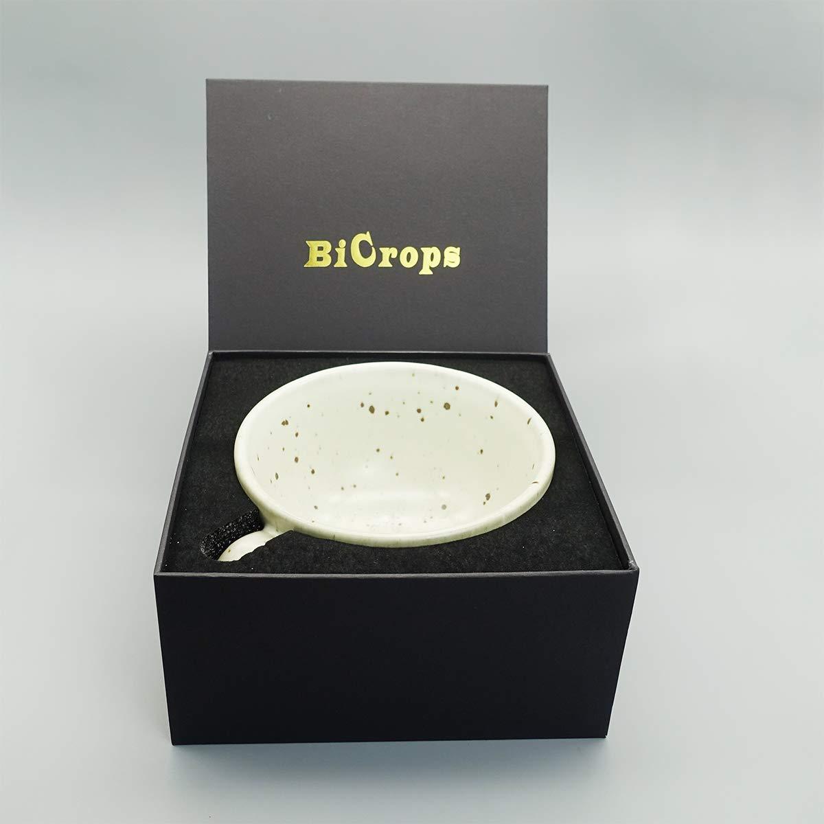 Bicrops Ceramic Retro Shaving Bowl - Wide Mouth Large Capacity Shaving ...