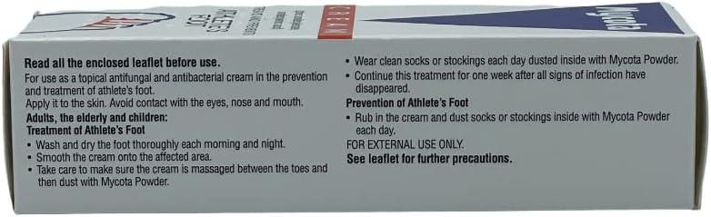Athletes Foot Treatment Bundle: Mycota Cream (25g) & Anti Fungal Foot ...