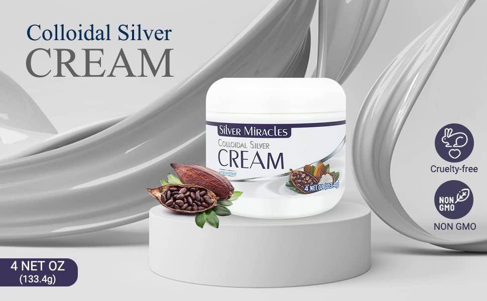 Silver Miracles Colloidal Silver Cream 4oz | Skin Healing, Moisturizing ...