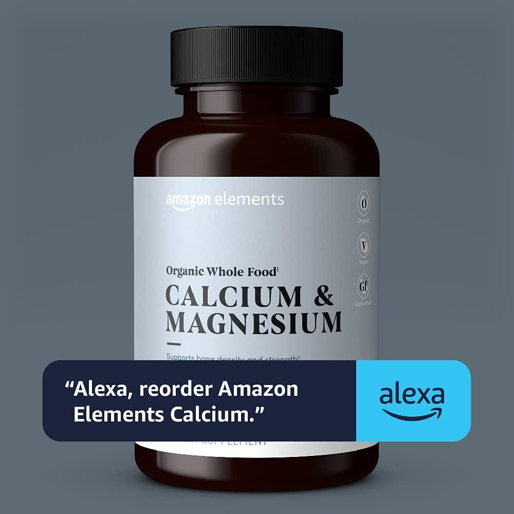 Amazon Elements Organic Whole Food Calcium & Magnesium - 90 Tablets ...