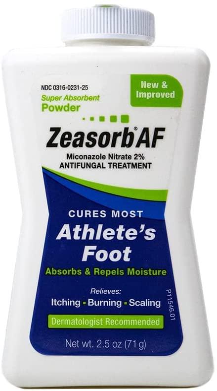 Zeasorb-AF Super Absorbent Antifungal Powder 2.5 oz (3 Pack) Effective ...