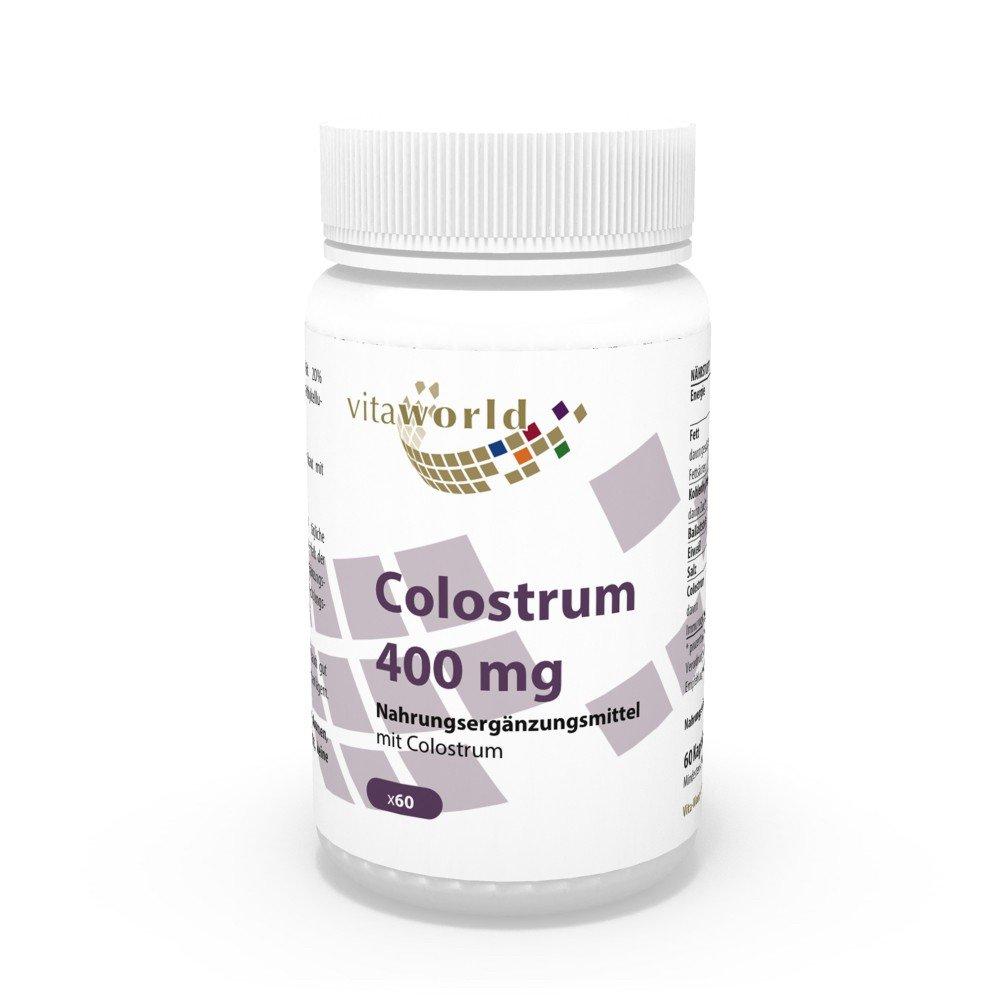 Vita World Colostrum 400mg 60 Capsules Immunoglobulin 28% IgG Natural ...