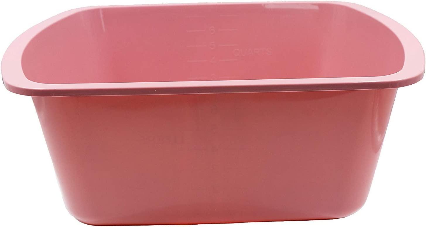 Pack of 2 Portable Rectangular Plastic Wash Basin, 6 Quarts with ...