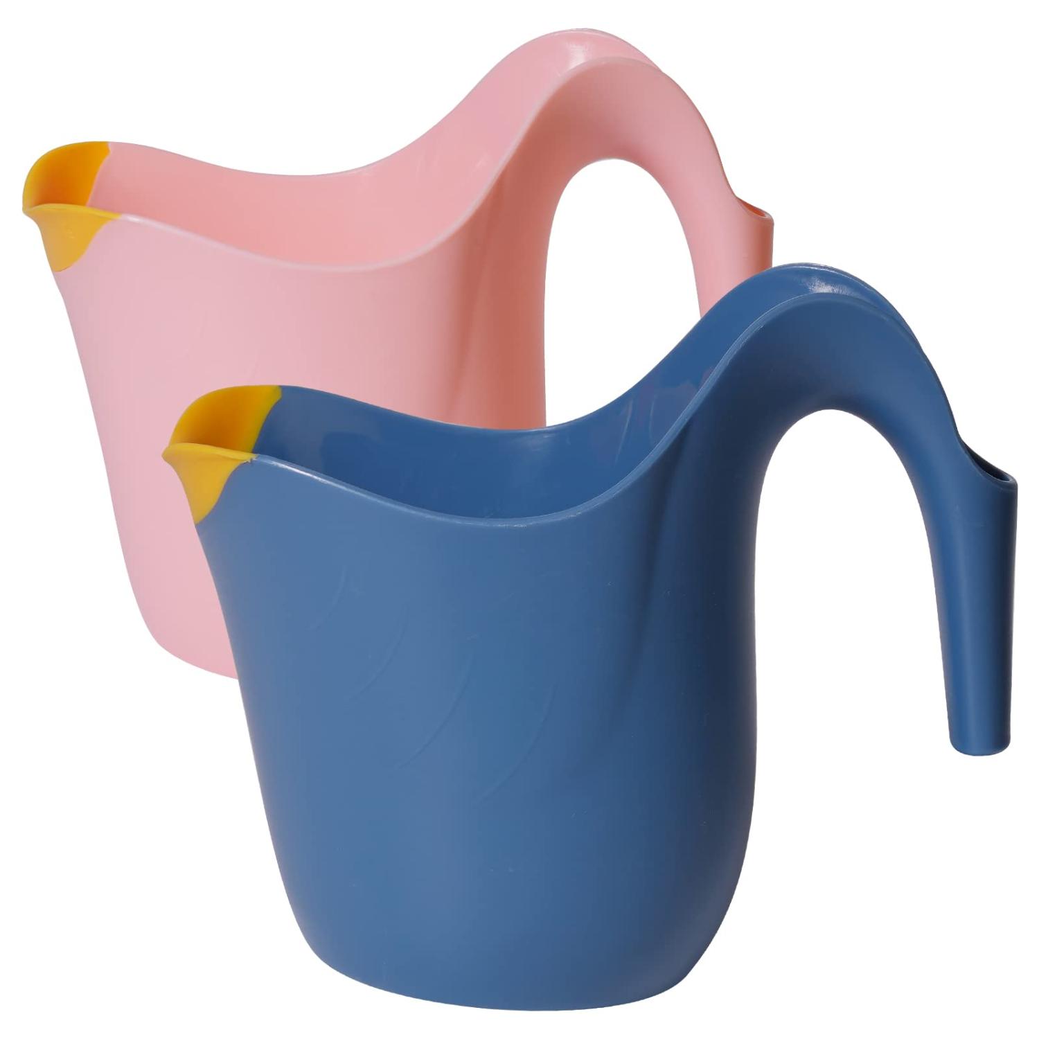 GanEn Cute Frog Bath Rinse Cup for Baby - Blue+Pink Shampoo Rinser for ...