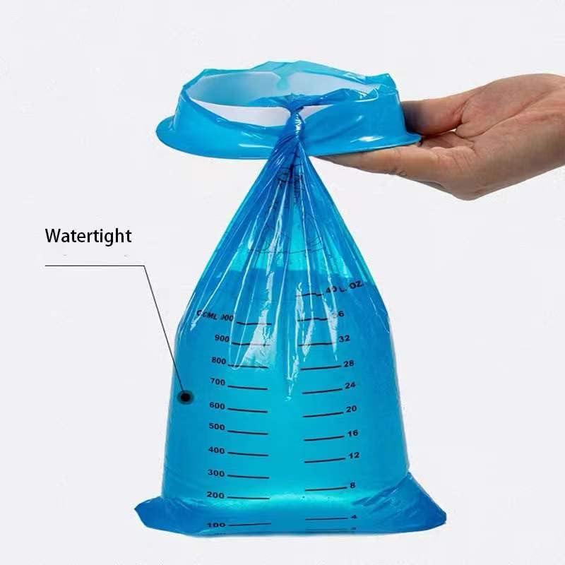 12 Disposable Emesis Bags with Mouthpiece - 1000ml Mixed Color Vomit ...