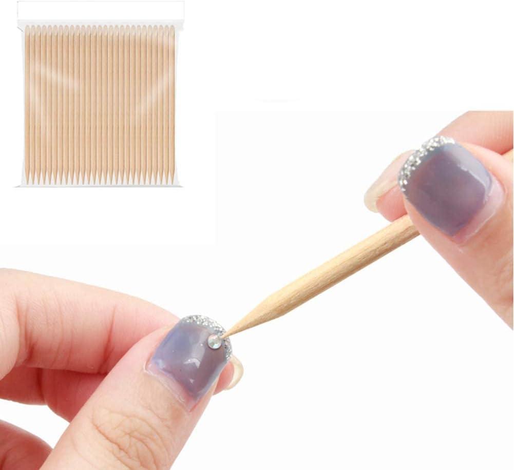 100 Pcs WACURRENTHYD 4.3in Nail Orange Sticks | Double Heads Cuticle ...