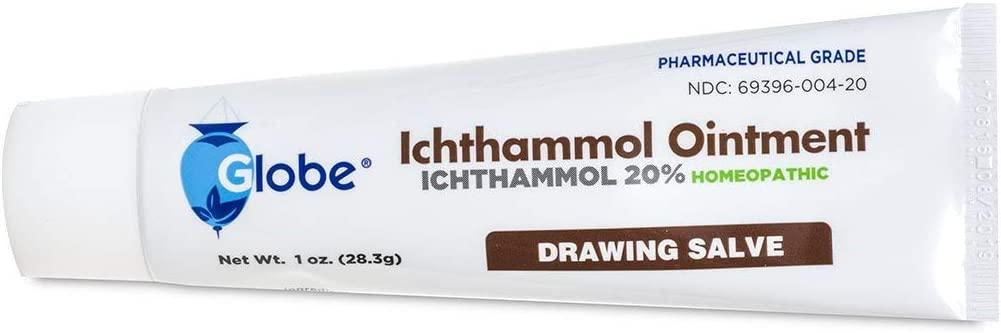 Globe Ichthammol Ointment 20% (Drawing Salve) 1 OZ - Skin Relief for ...