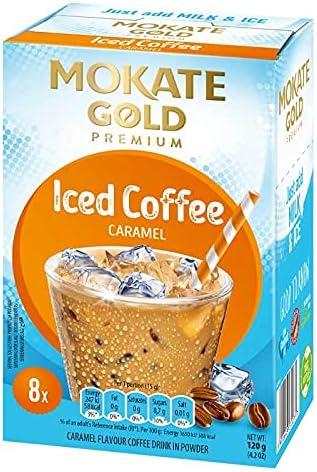 Iced Coffee Bundle with Mokate Gold Premium Caramel Iced Coffee 8 Pack 120g x 3 and Mocha Iced ...