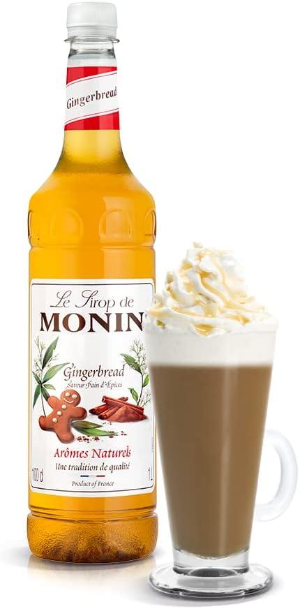 MONIN Premium Gingerbread Syrup 1L - Vegan-Friendly, Allergen-Free, 100 ...
