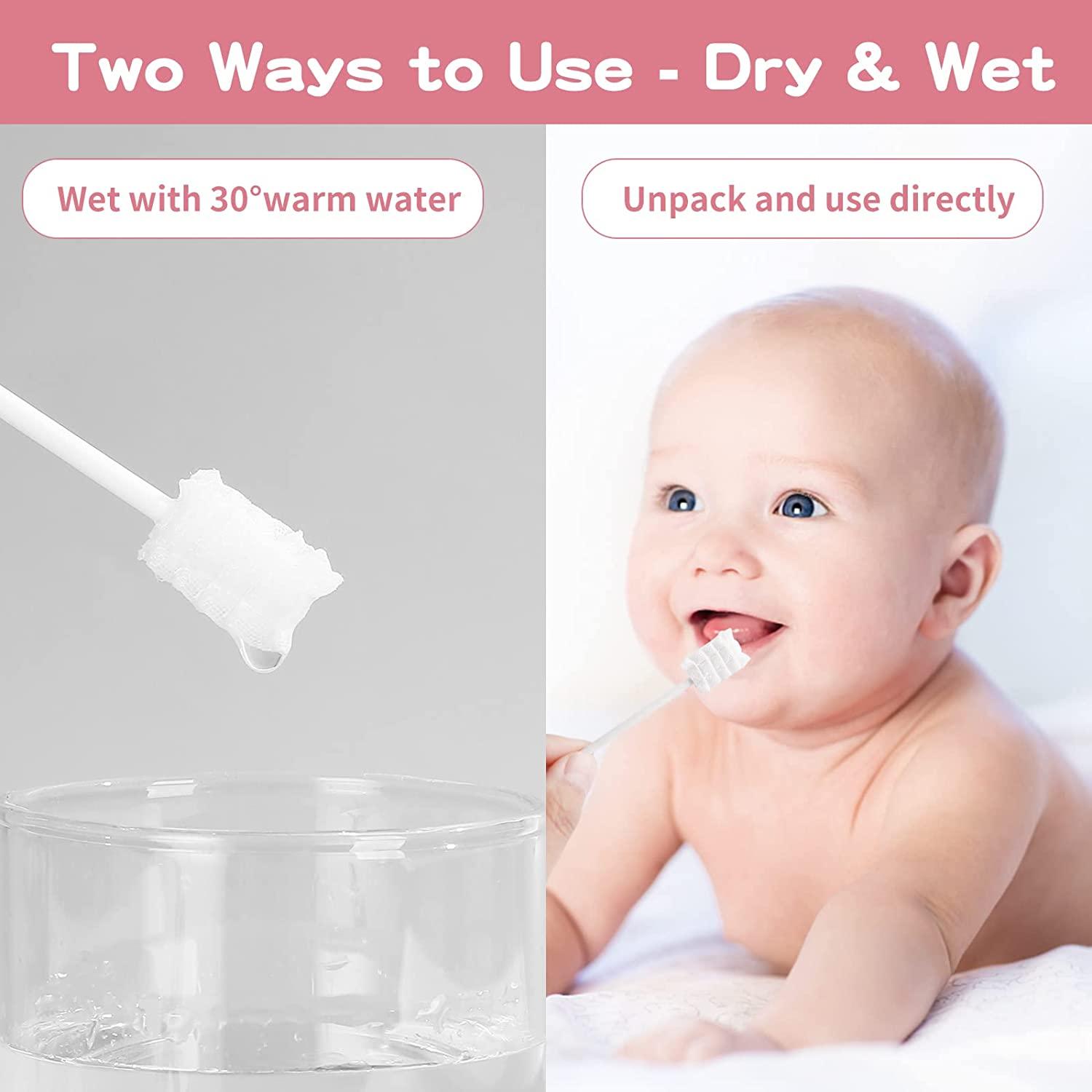 60-Pack Baby Tongue Cleaner & Toothbrush - Disposable Mouth Cleaner for ...