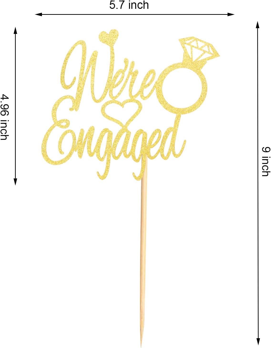 Arthsdite We're Engaged Cake Topper Bridal Shower Cake Pick Decorations ...