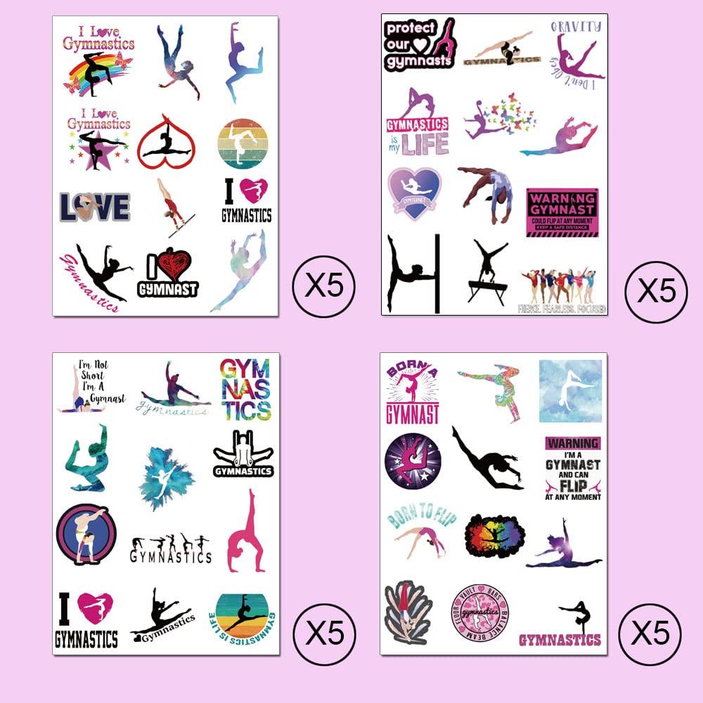 240Pcs Gymnastics Party Favor Temporary Tattoos Stickers | 20 Sheets ...