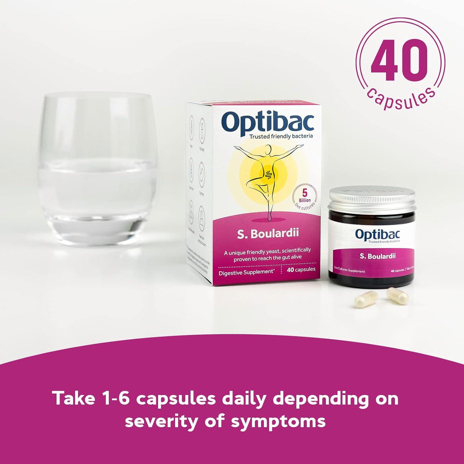 Optibac Probiotics Saccharomyces Boulardii - Vegan Digestive Supplement ...