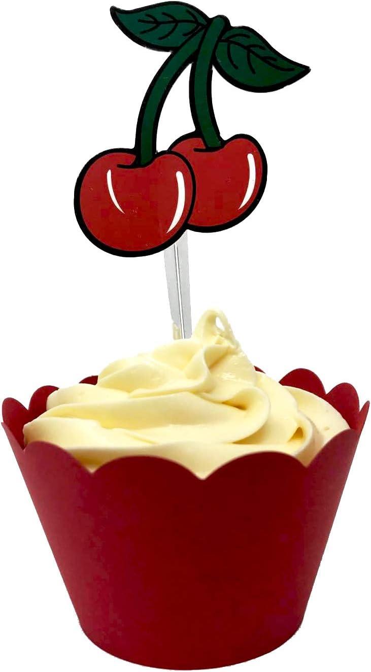 Cherry Cupcake Topper Picks for Birthday Cake Decorations | Buy Now ...