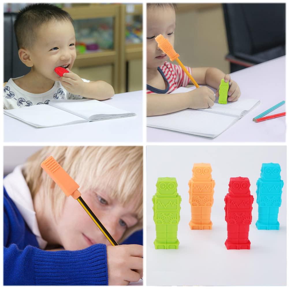 Pencil Topper for Kids - Yuccer 4 Pack Silicone Autism Toy | Healthy ...