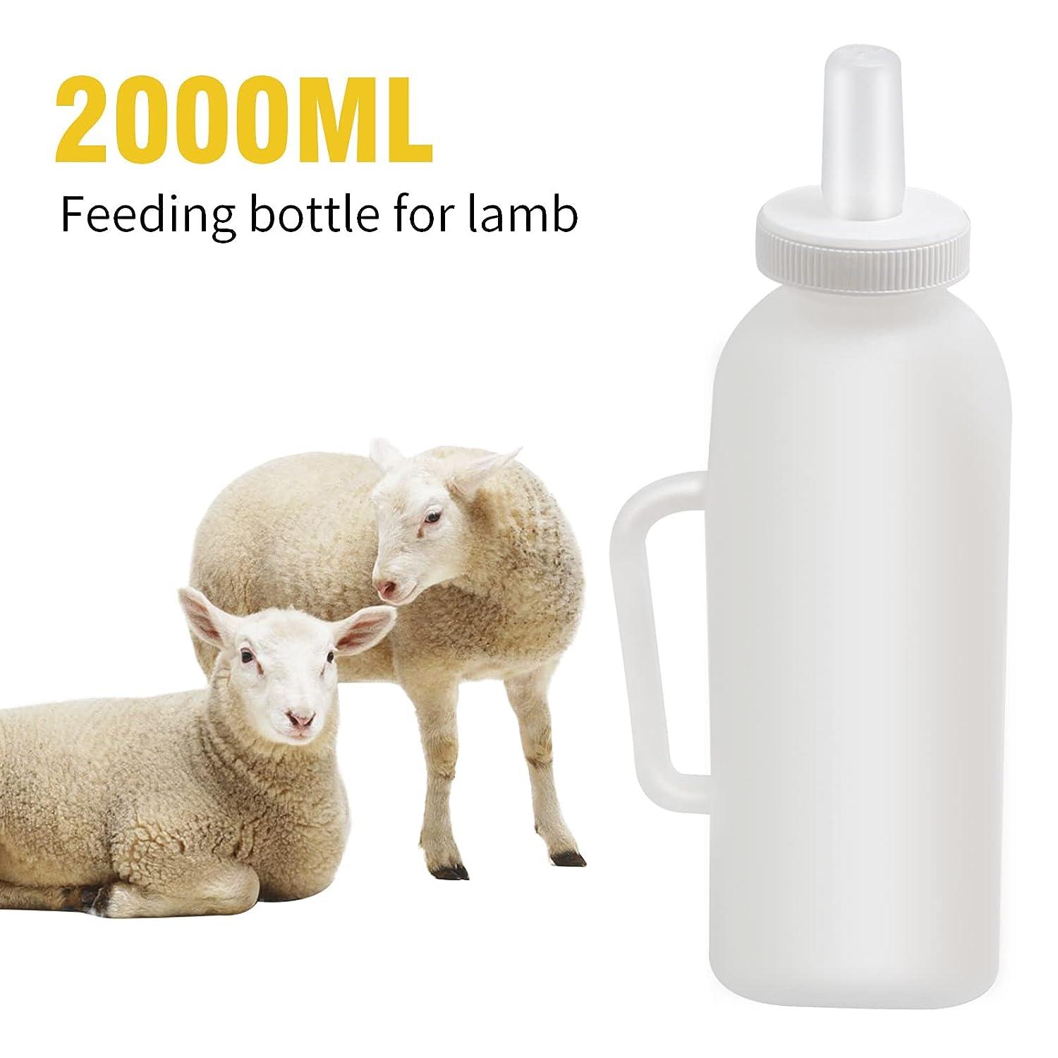 2000ML Animal Feeding Bottle with 10 Nipples - Ideal for Lambs, Goats ...
