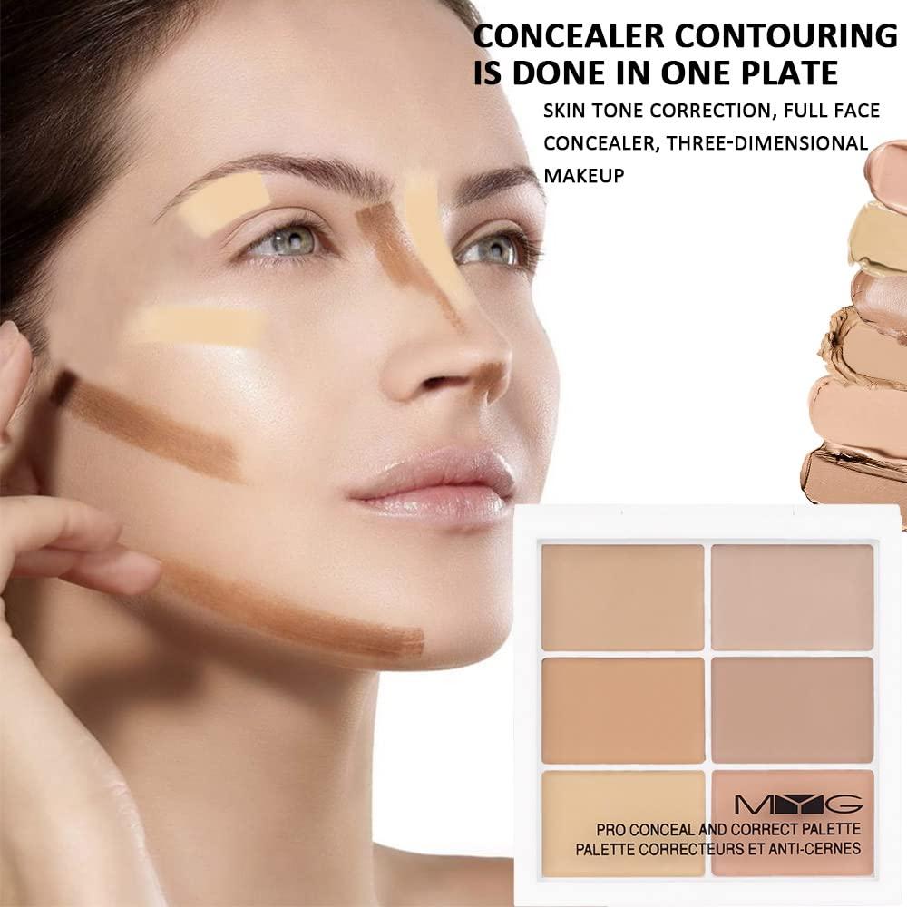 HAOYA 6 Color Correcting Concealer Palette - Cream Contouring Makeup ...