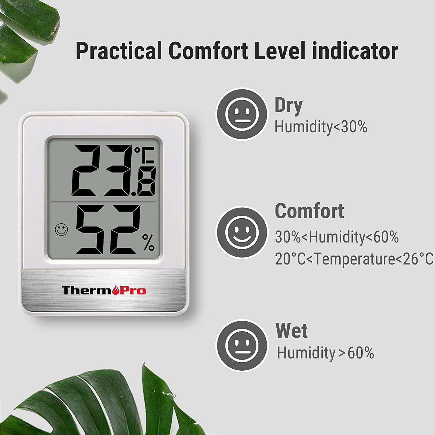Buy ThermoPro TP49W-3 Digital Mini Thermo-Hygrometer - Accurate Indoor ...