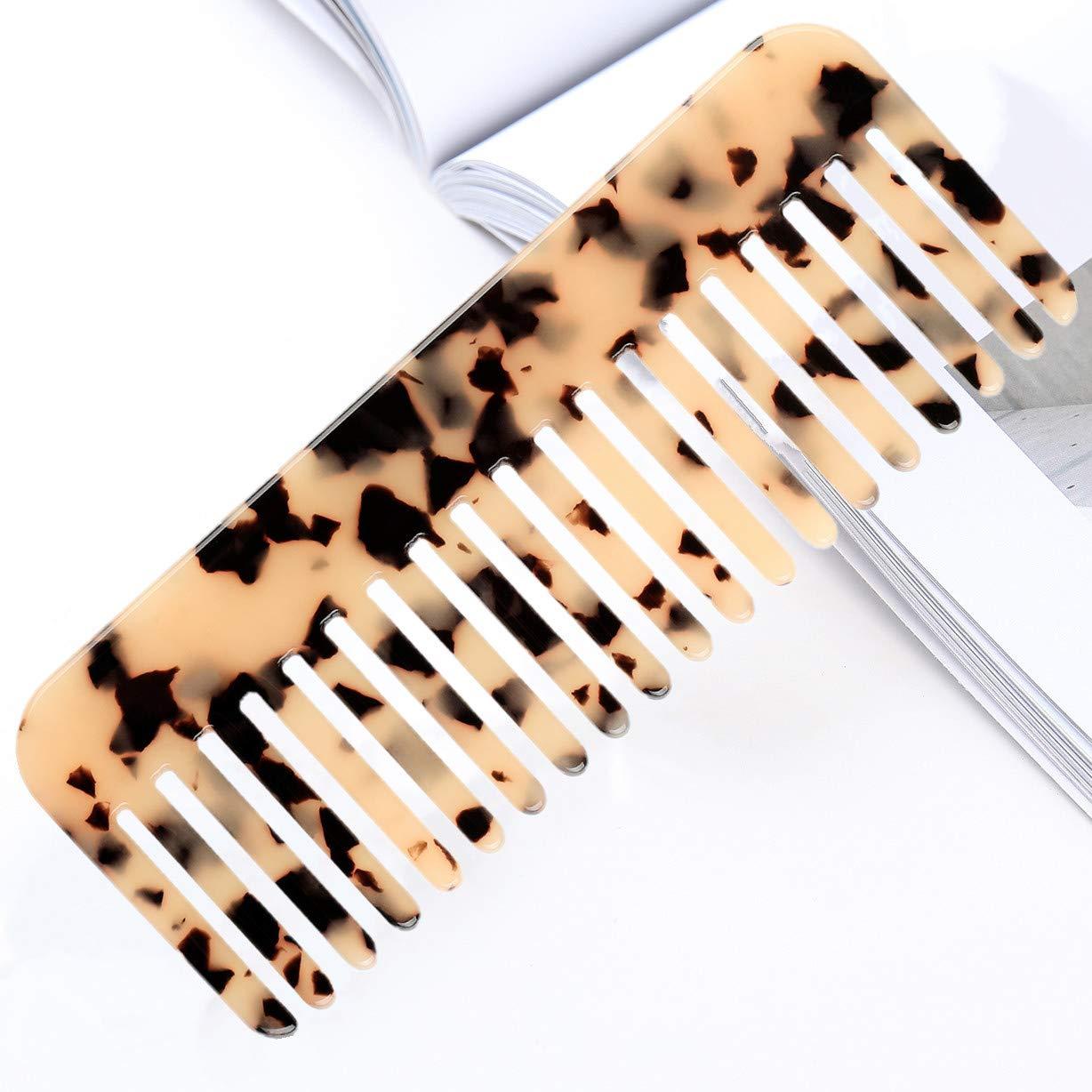 Cellulose Large Hair Detangling Comb 2 Pack for Thick Curly Hair - Wide ...