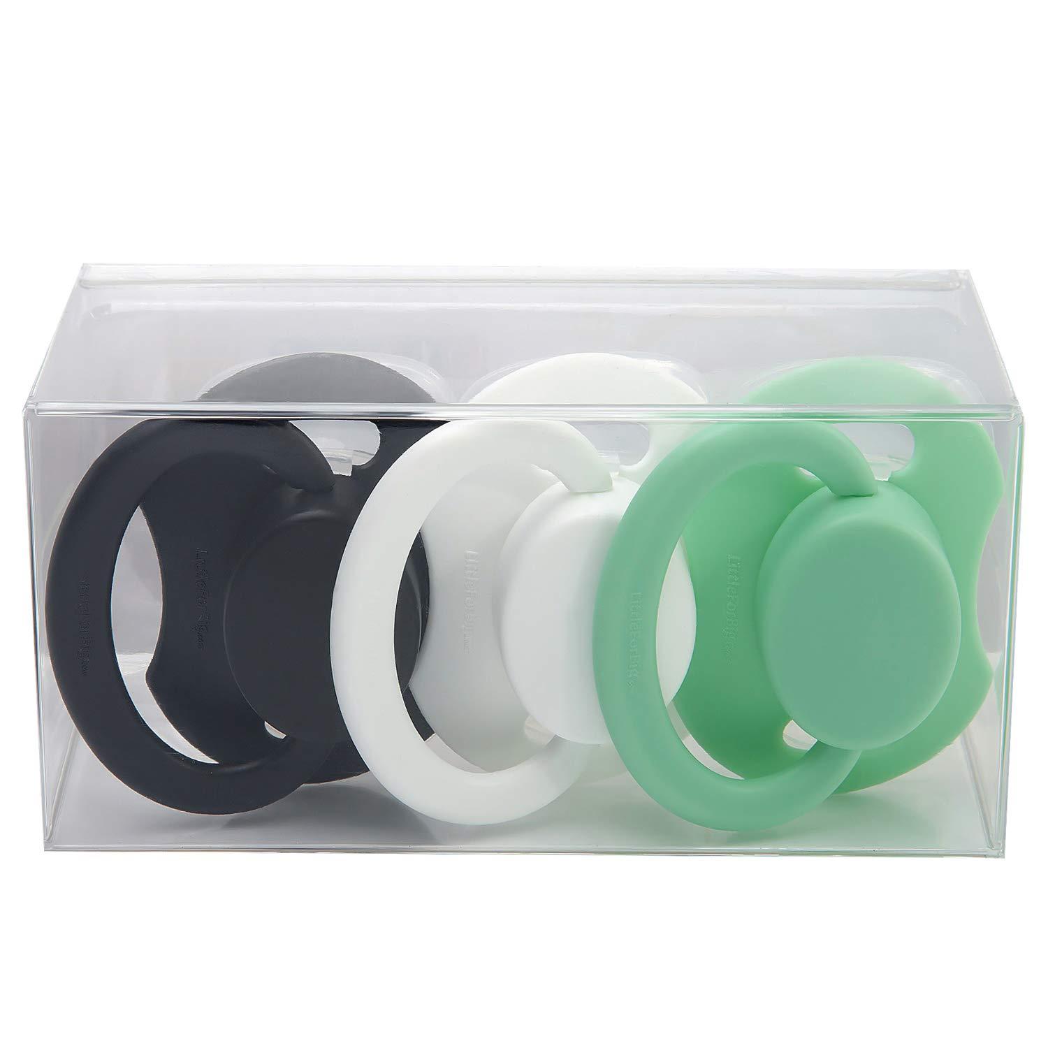 LittleForBig Bigshield Gen-II Large Pacifier 3 Pack - Black White Green ...