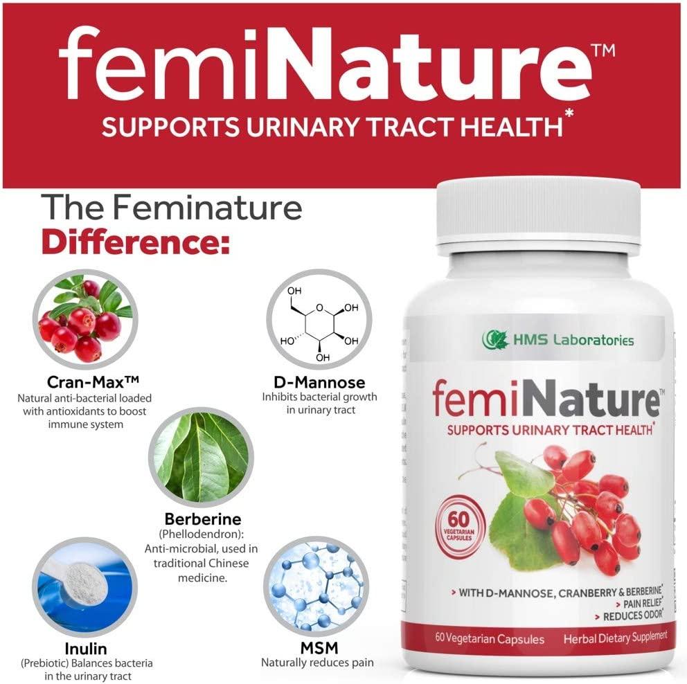 femiNature UTI Treatment for Women - Fast-Acting Bladder Cleanse with D ...