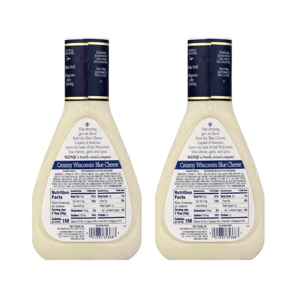 Ken's Steak House Creamy Wisconsin Blue Cheese Dressing 16oz - 2 Pack ...