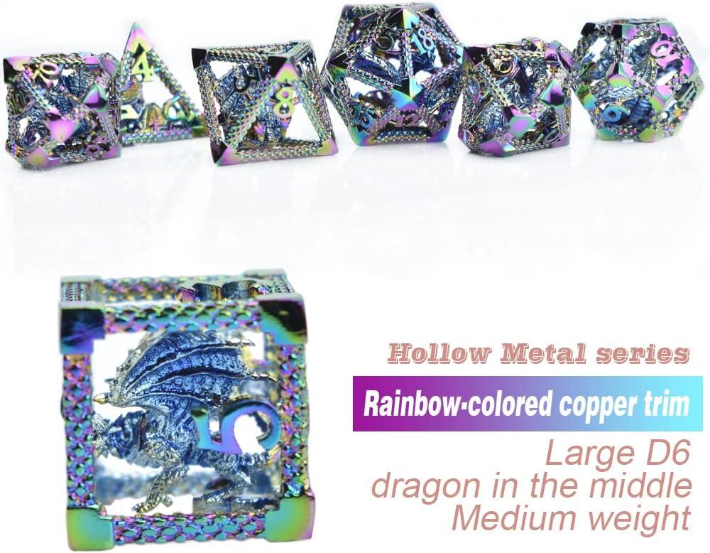 RULE DICE Metal DND Dice Set 7pcs Captive Magic Dragon Metal Dice Set ...