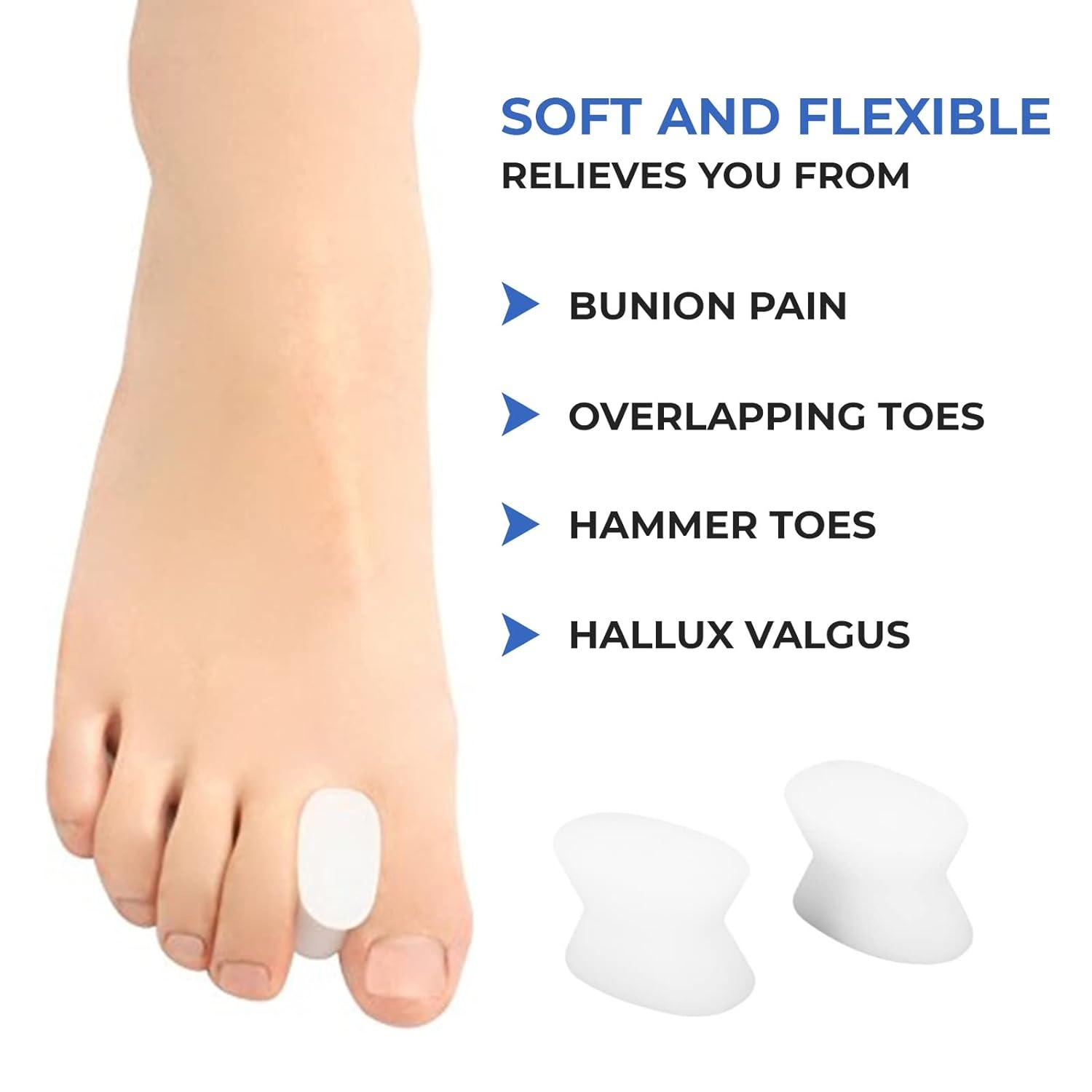 Soft Gel Toe Separators for Bunion & Toe Pain Relief - 6 Pack Toe ...