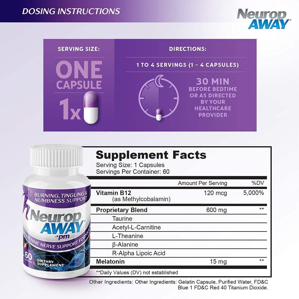 NeuropAWAY PM Nighttime Nerve Support Formula - Relieve Nerve ...