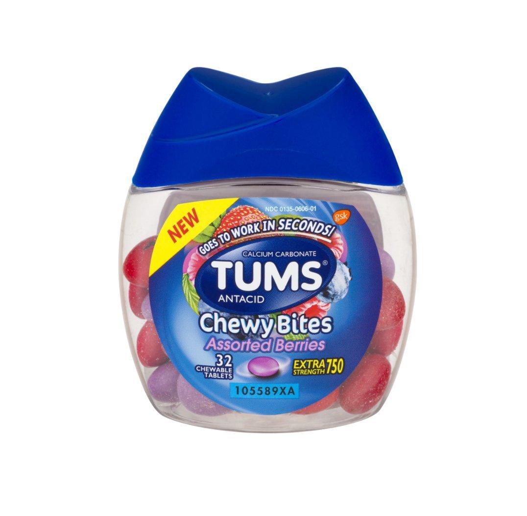 Tums Chewy Bites Assorted Berries 32 Tablets | Fast-Acting Relief in ...