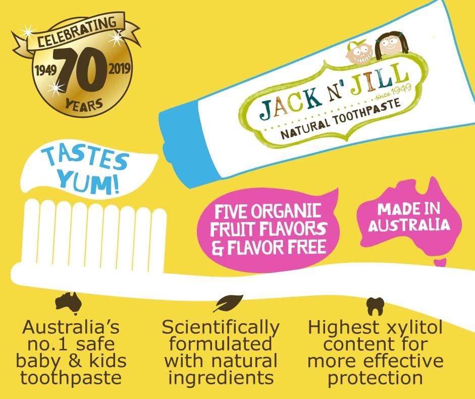 Jack N' Jill Kids Natural Toothpaste Fluoride Free Toothpaste Helps ...