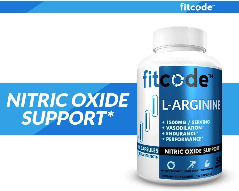 Fitcode Pure L-Arginine HCl 1500mg Nitric Oxide Supplement - Boost Vascularity, Pumps, Endurance ...