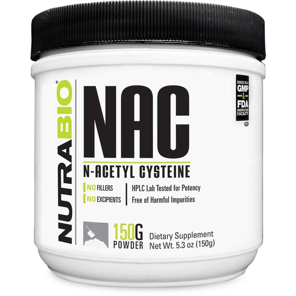 NutraBio N-Acetyl Cysteine (NAC) Supplement - 150g Powder, 600mg Serving - Anti-Oxidant & Immune ...