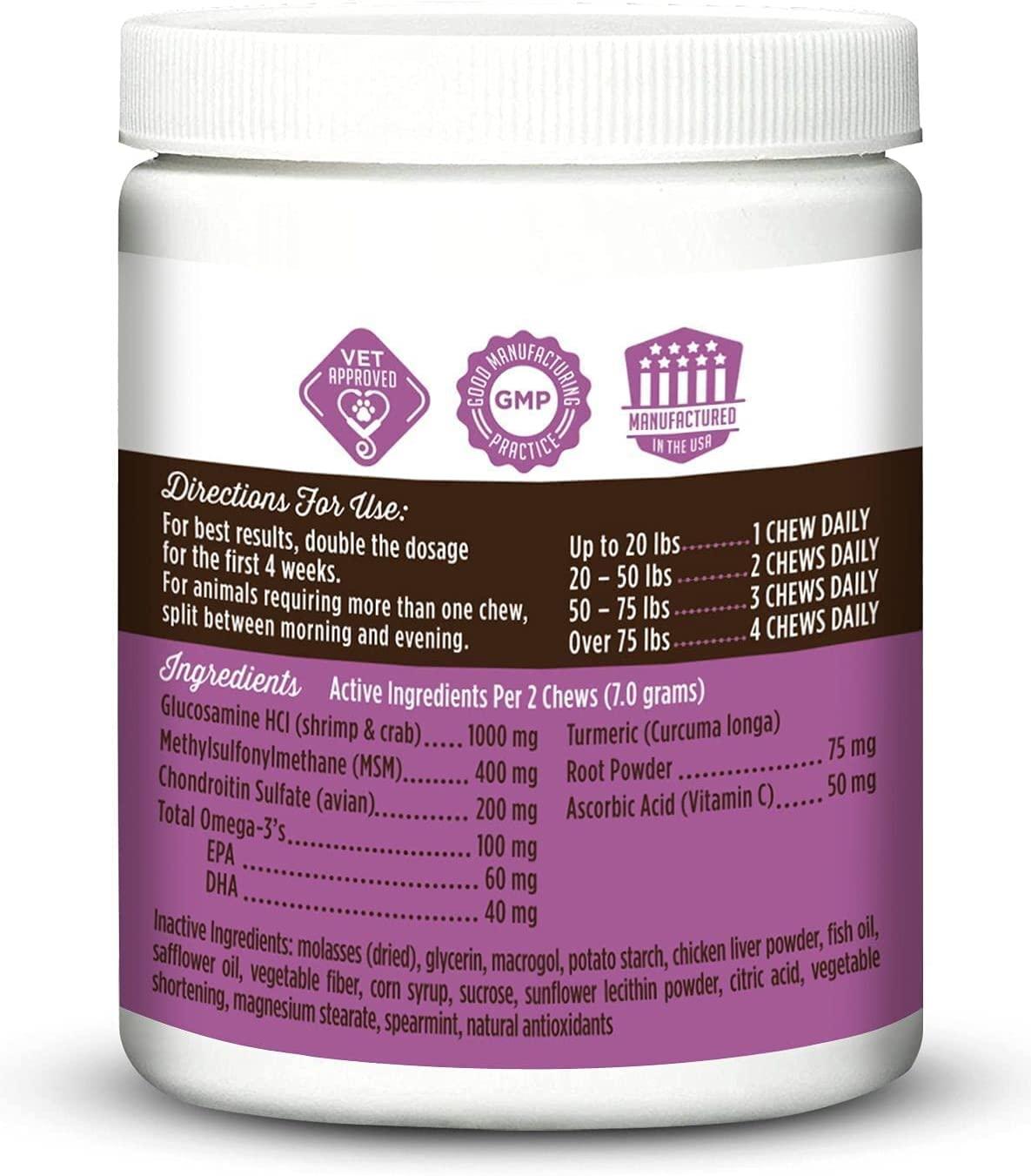 VetPro Dog Hip & Joint Supplement - Pain Relief Chews with Glucosamine ...